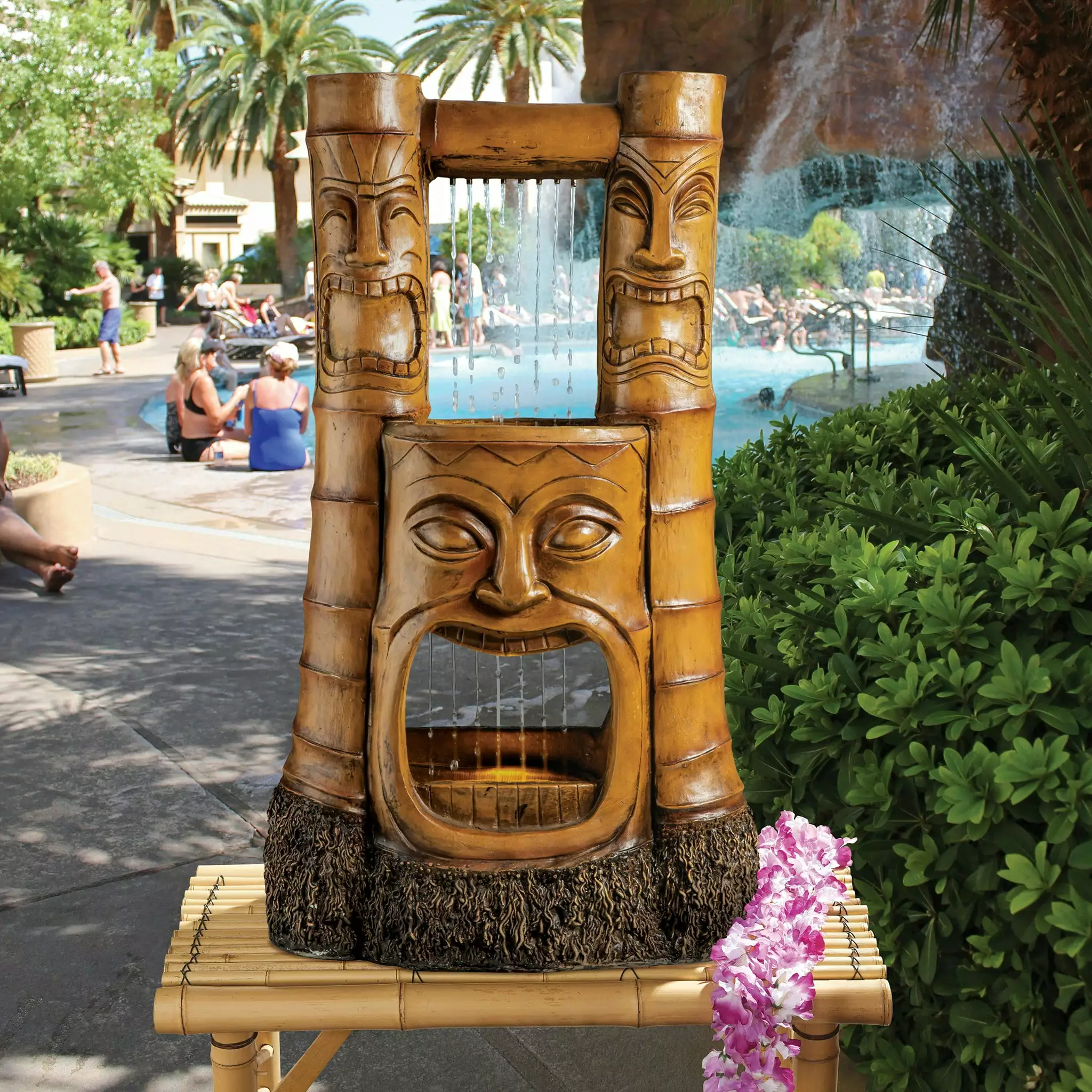 Design Toscano Tiki Gods of Hawaiian Islands LED Garden Fountain - Your ...
